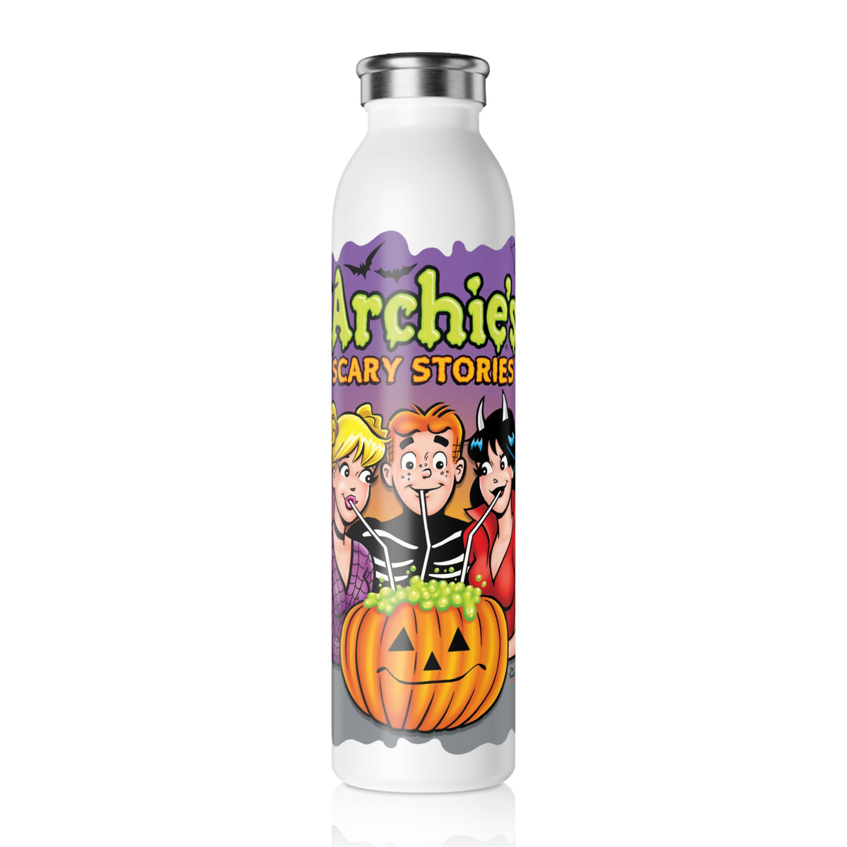 Archie's Scary Stories Stainless Steal 20oz Slim Water Bottle Featurin ...