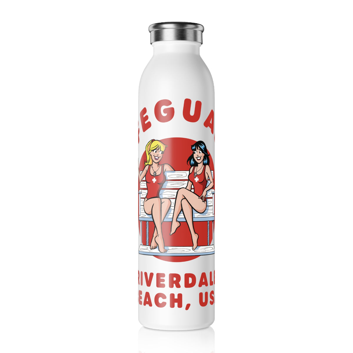 Riverdale Beach USA Lifeguard Stainless Steal 20oz Slim Water Bottle F ...